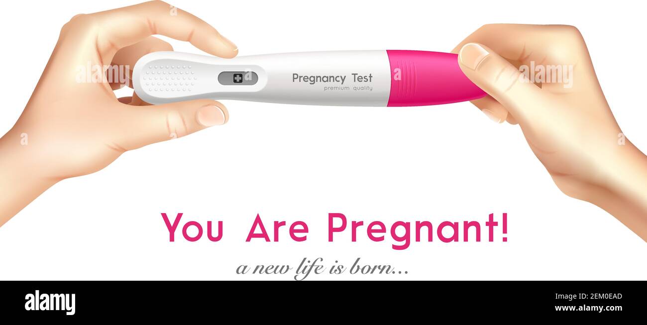 Digital early pregnancy test in hands gives unmistakable positive ...