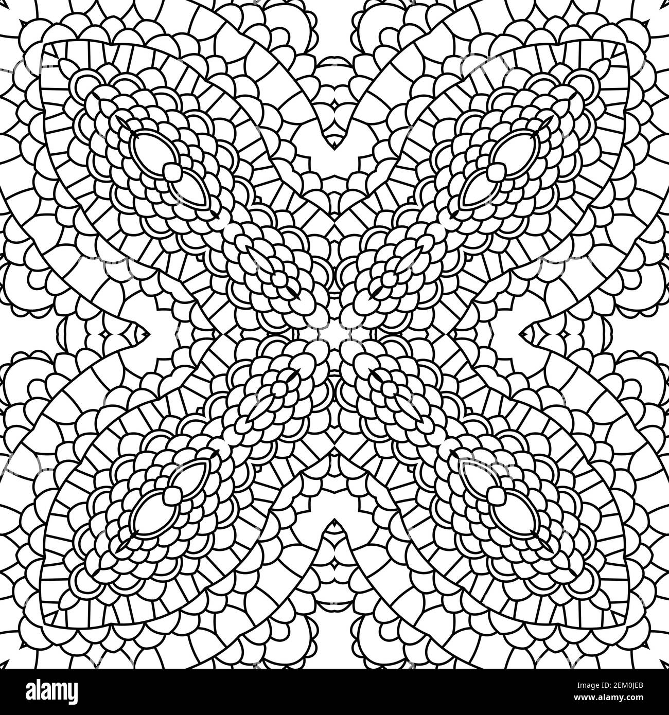 Mandala vintage luxury isolated Black and White Stock Photos & Images ...