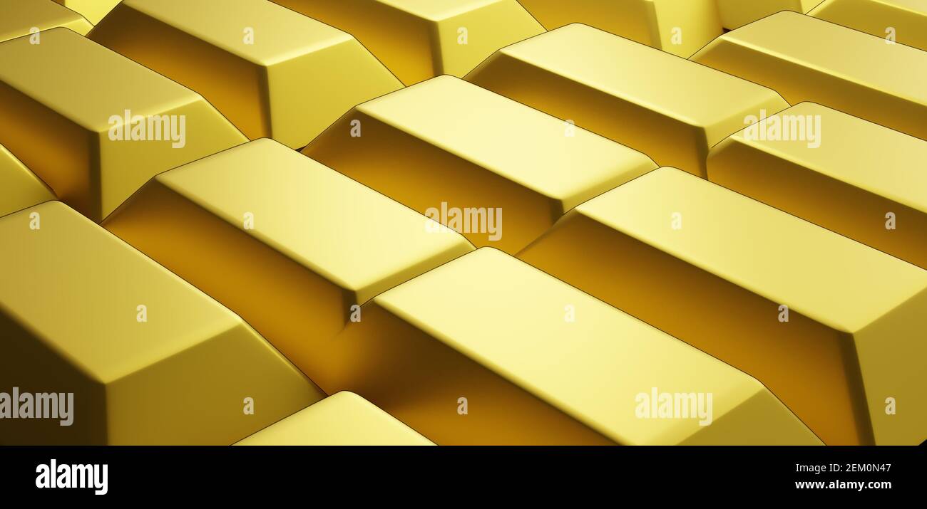 Simulated gold bar on black background, 3d rendering Stock Photo - Alamy