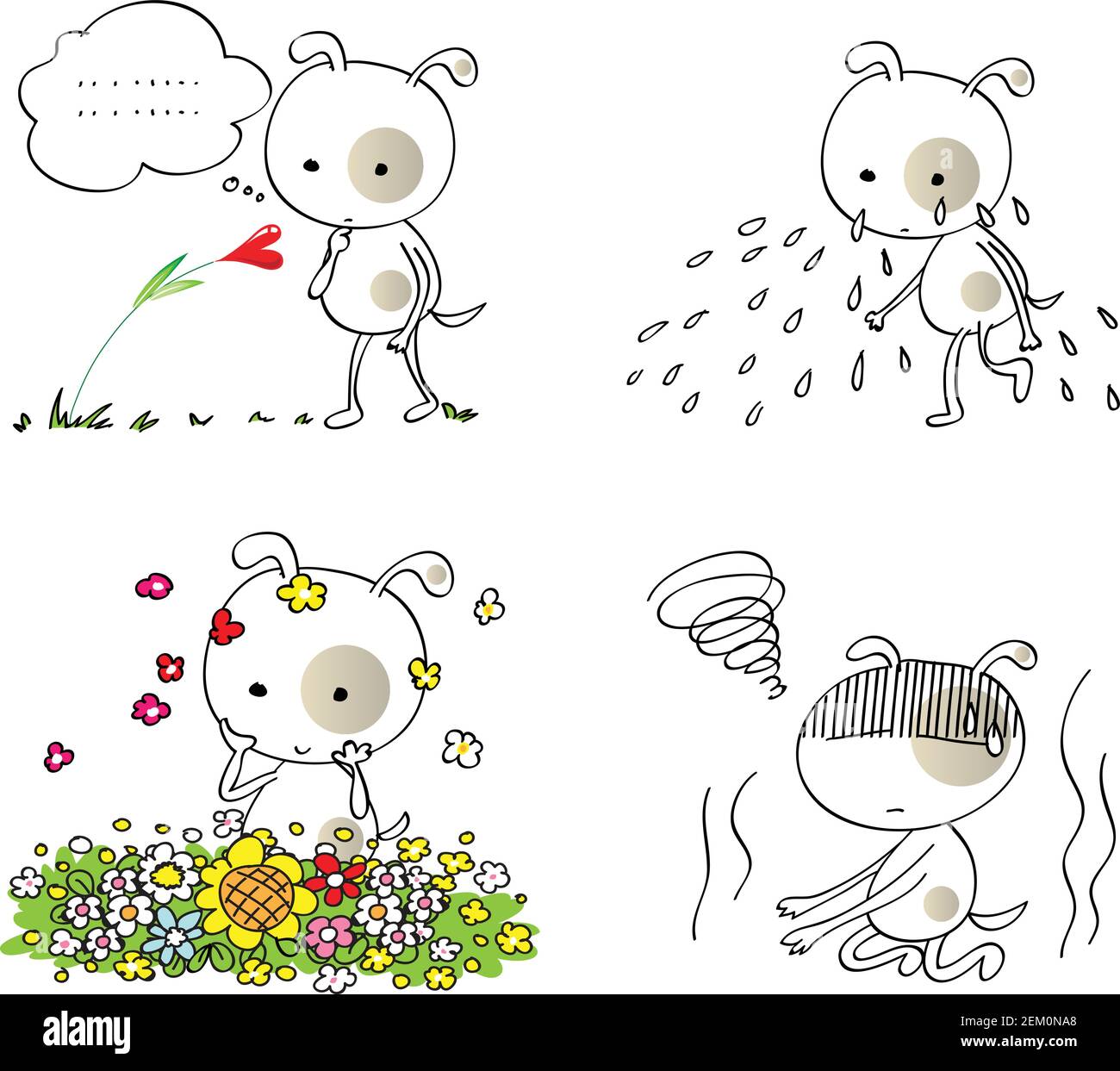 vector cartoon dog puppy action emoji set Stock Vector Image & Art - Alamy