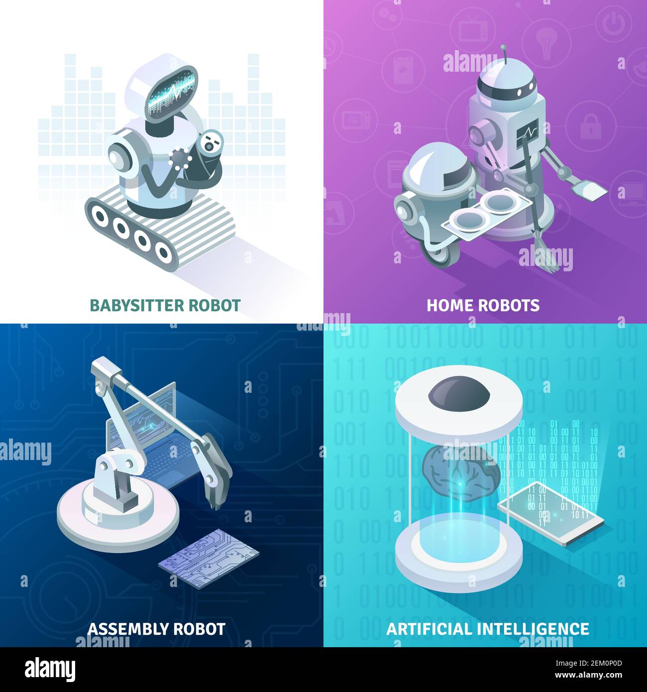 Artificial intelligence, home automated equipment, machine baby sitter ...