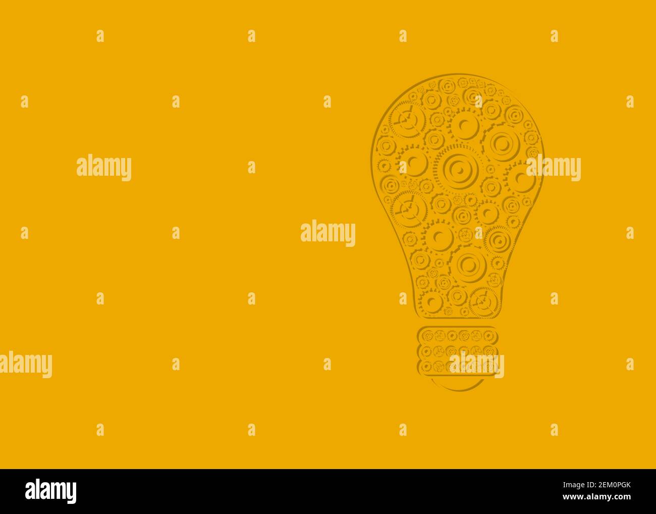 Light orange Light bulb minimal industrial background, Gear symbols ...