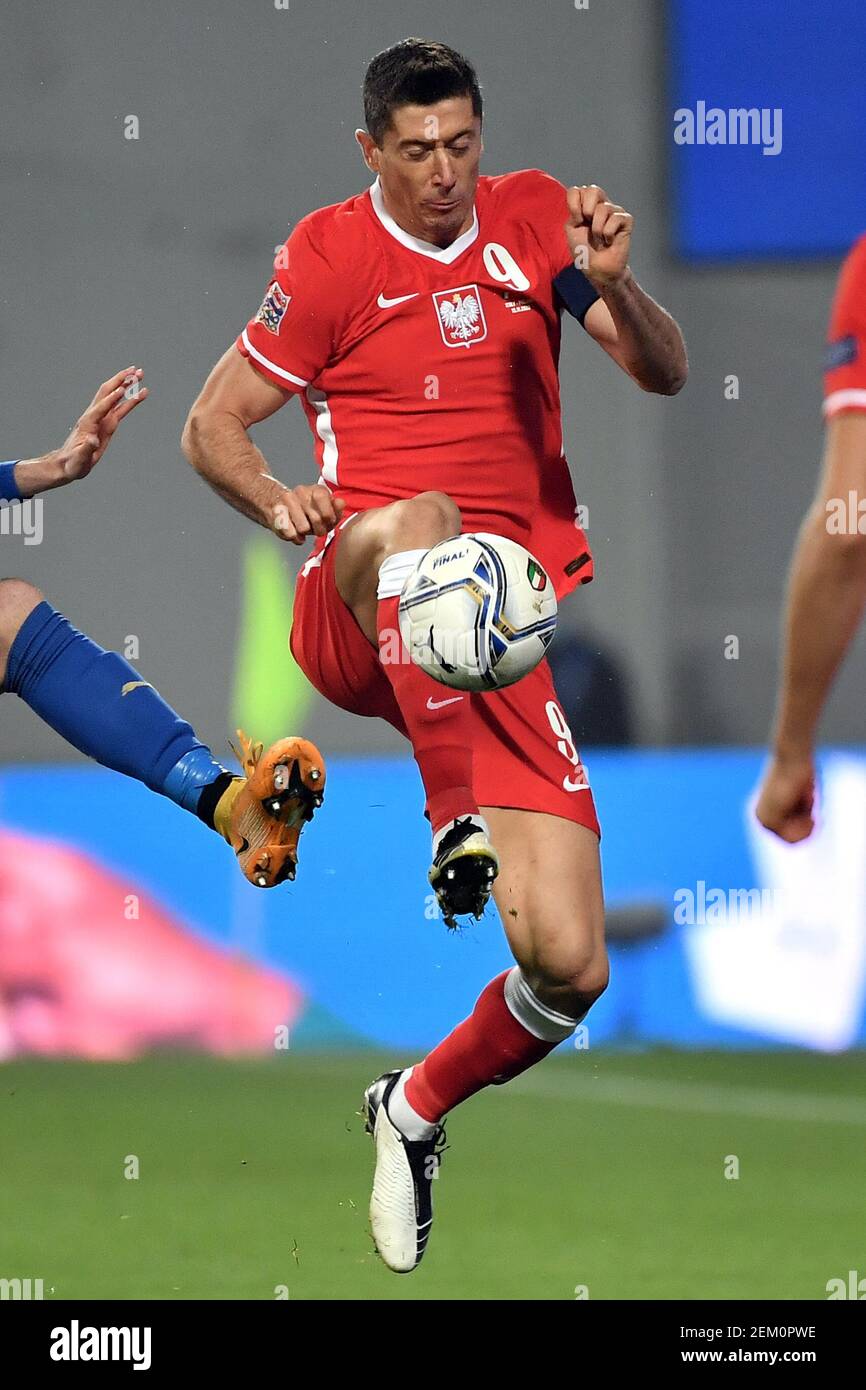 Robert Lewandowski of Poland in action during the Uefa Nation League ...