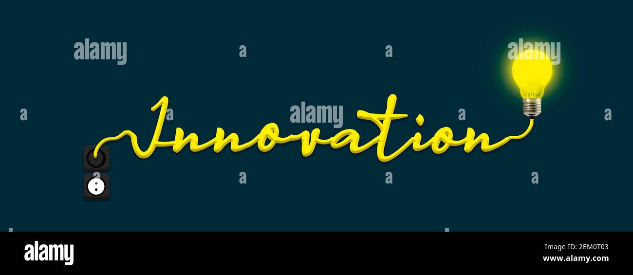 Innovation and creativity light bulb concept. yellow light-bulb and ...