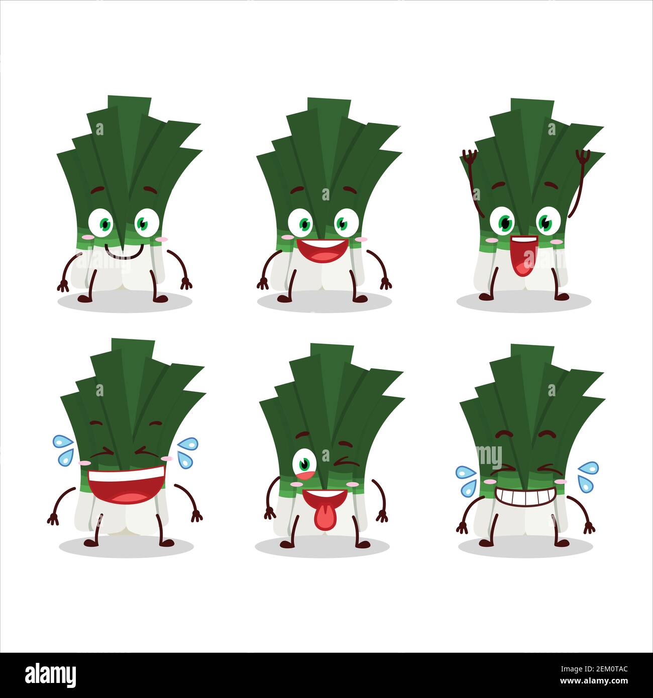 Cartoon character of leek with smile expression. Vector illustration ...