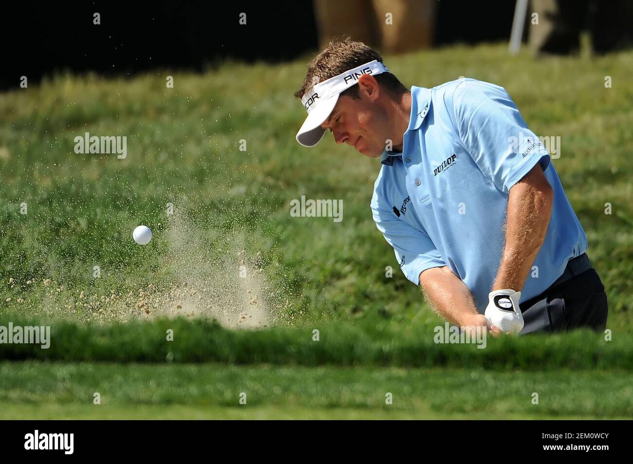 June 15, 2008 - San Diego, CA..Lee Westwood (ENG) hits out of the sand ...