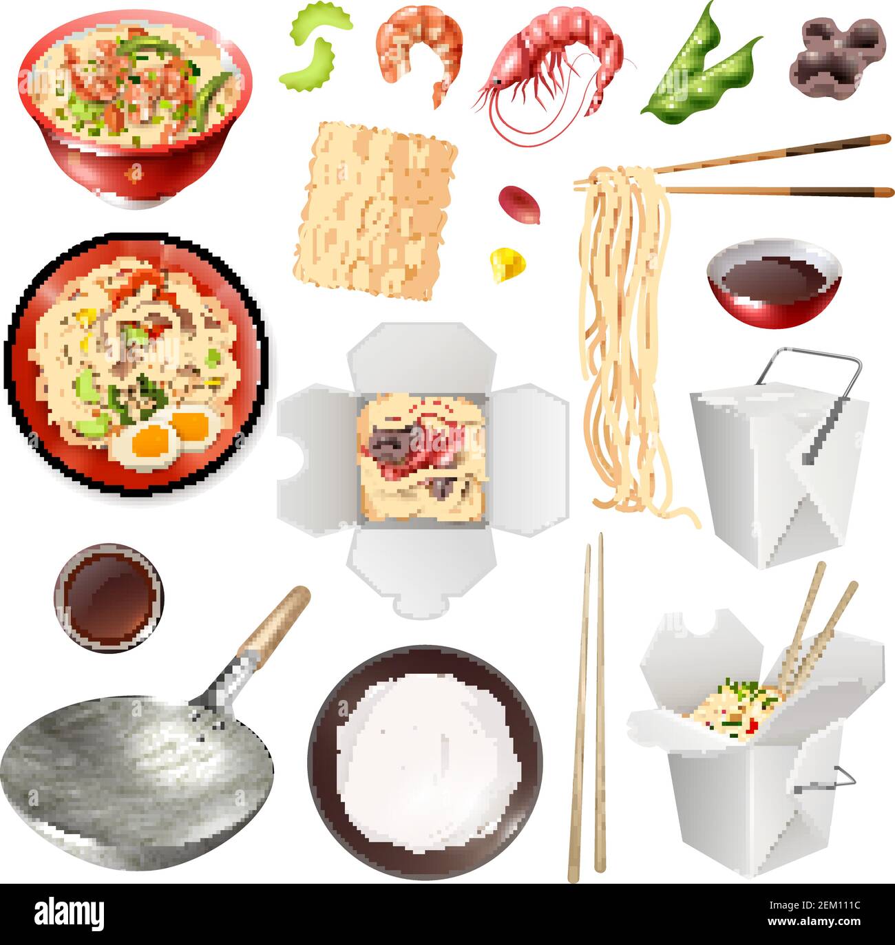 Chinese eating with chopsticks Stock Vector Images - Alamy