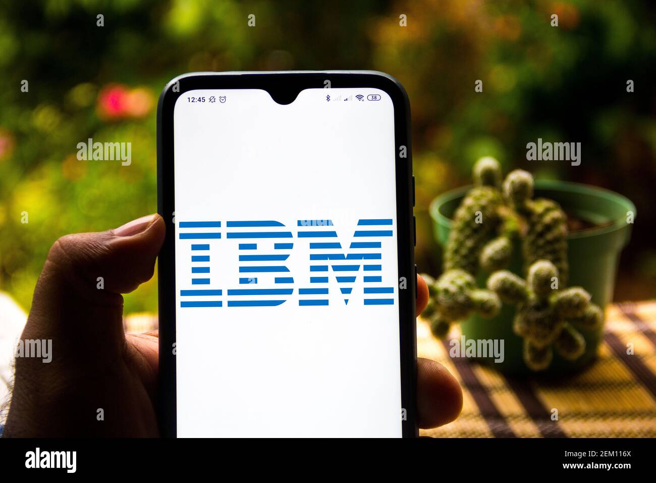 In this photo illustration the International Business Machines ...