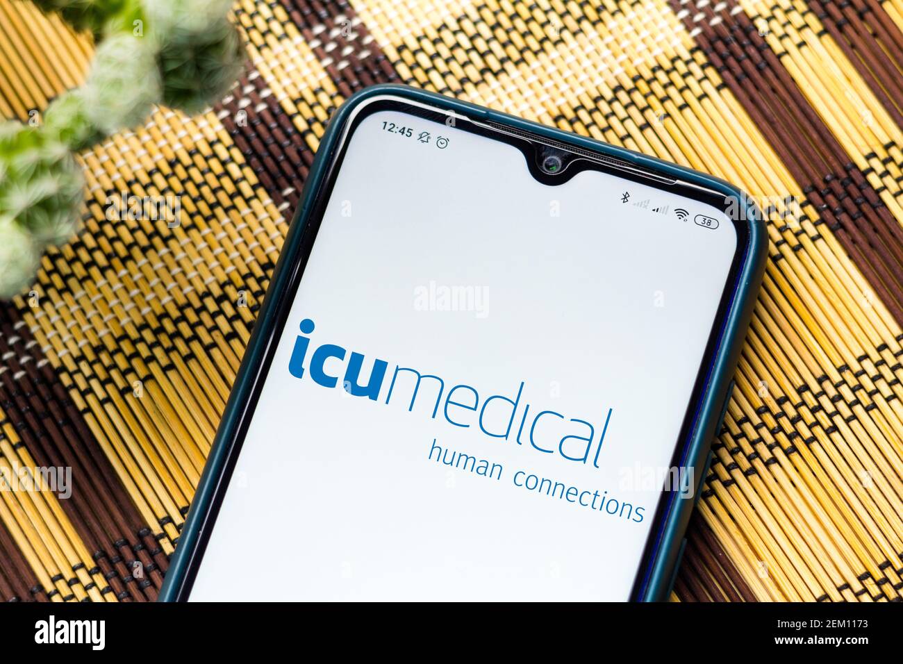 In this photo illustration the ICU Medical logo seen displayed on a ...