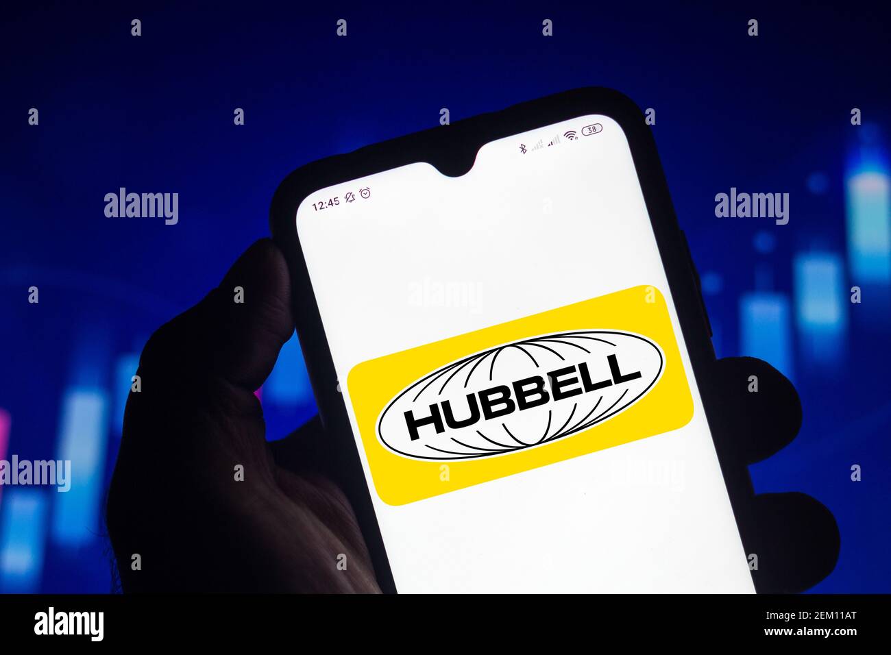 In this photo illustration the Hubbell Incorporated logo seen displayed ...