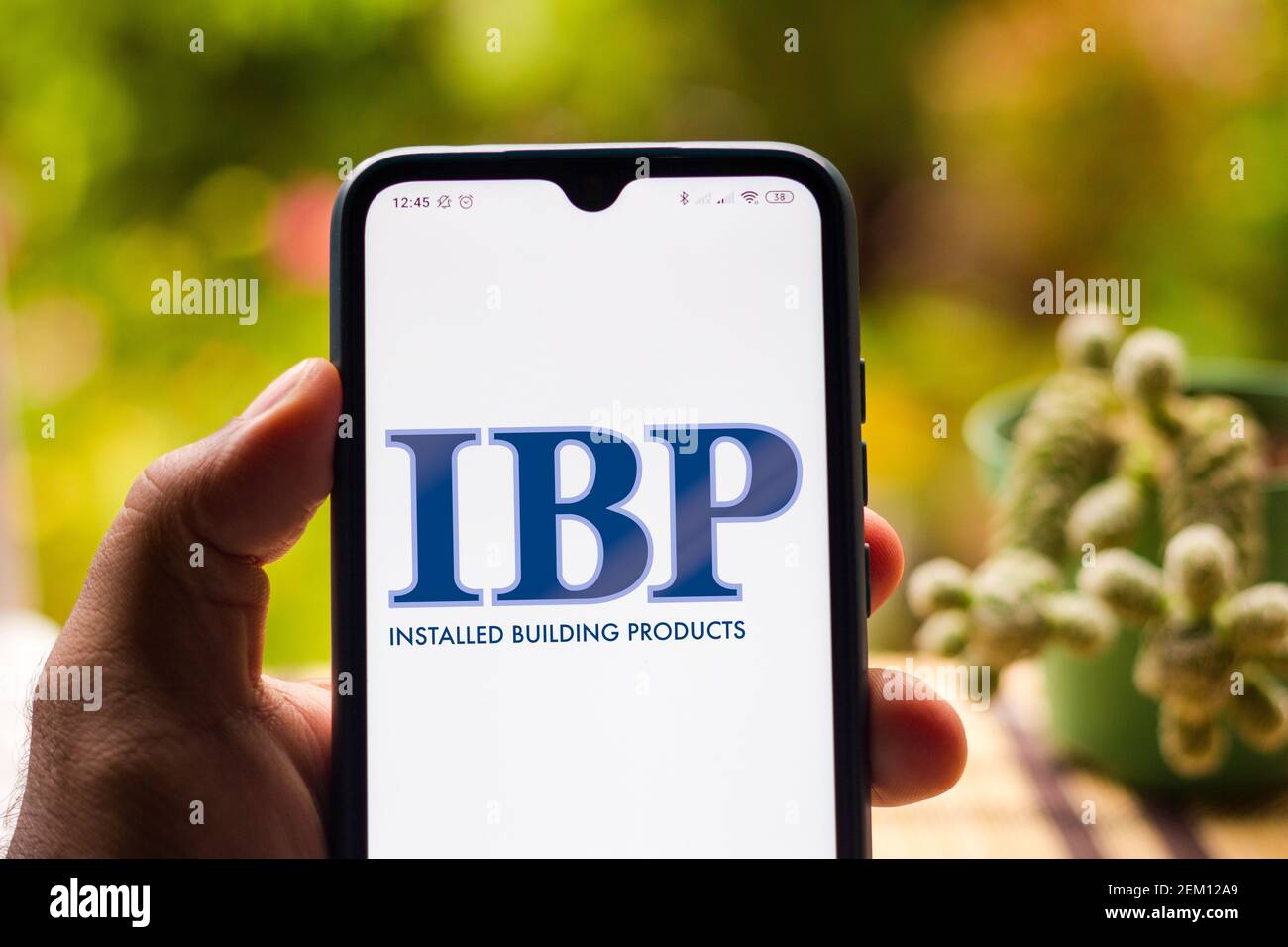 In this photo illustration the Installed Building Products (IBP) logo ...