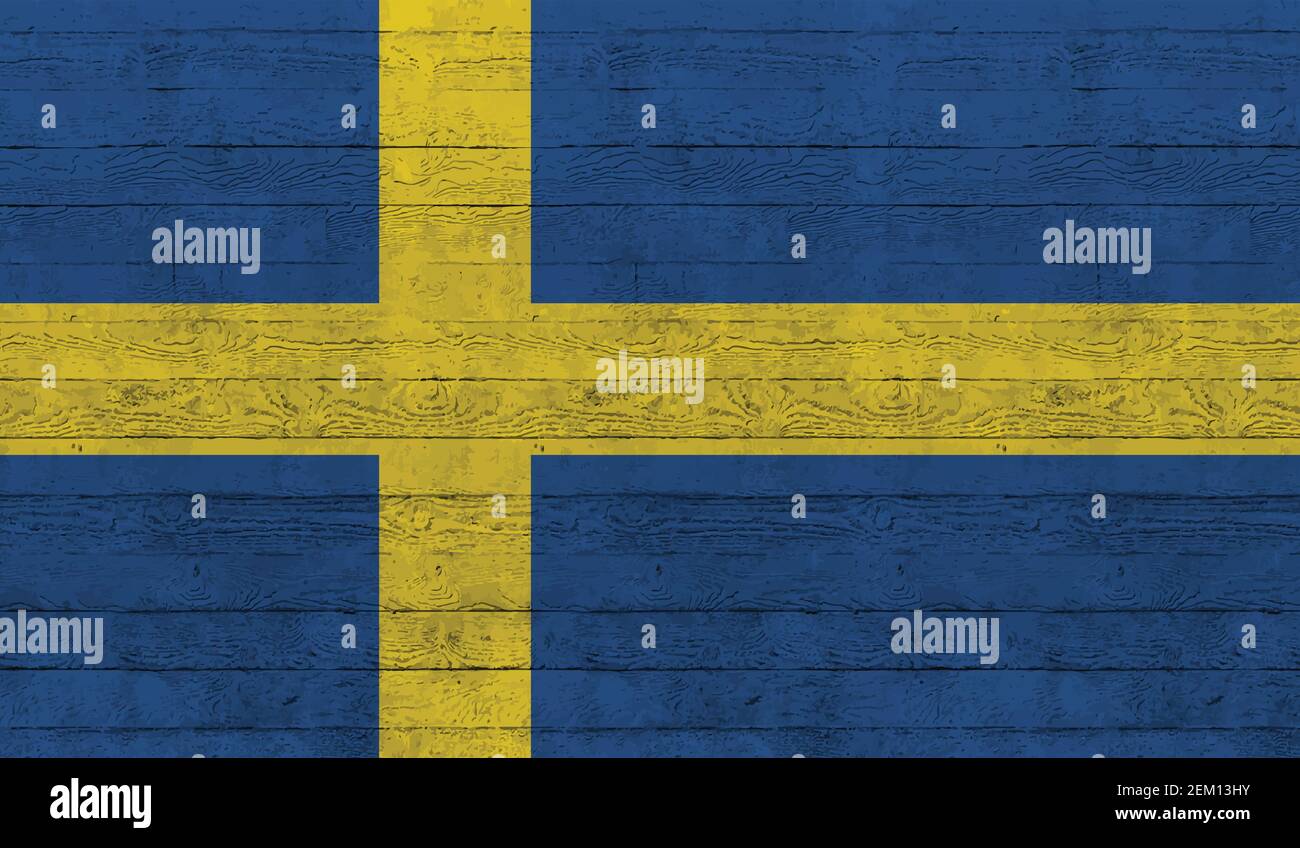 Sweden flag with waving grunge texture. Vector background Stock Vector ...