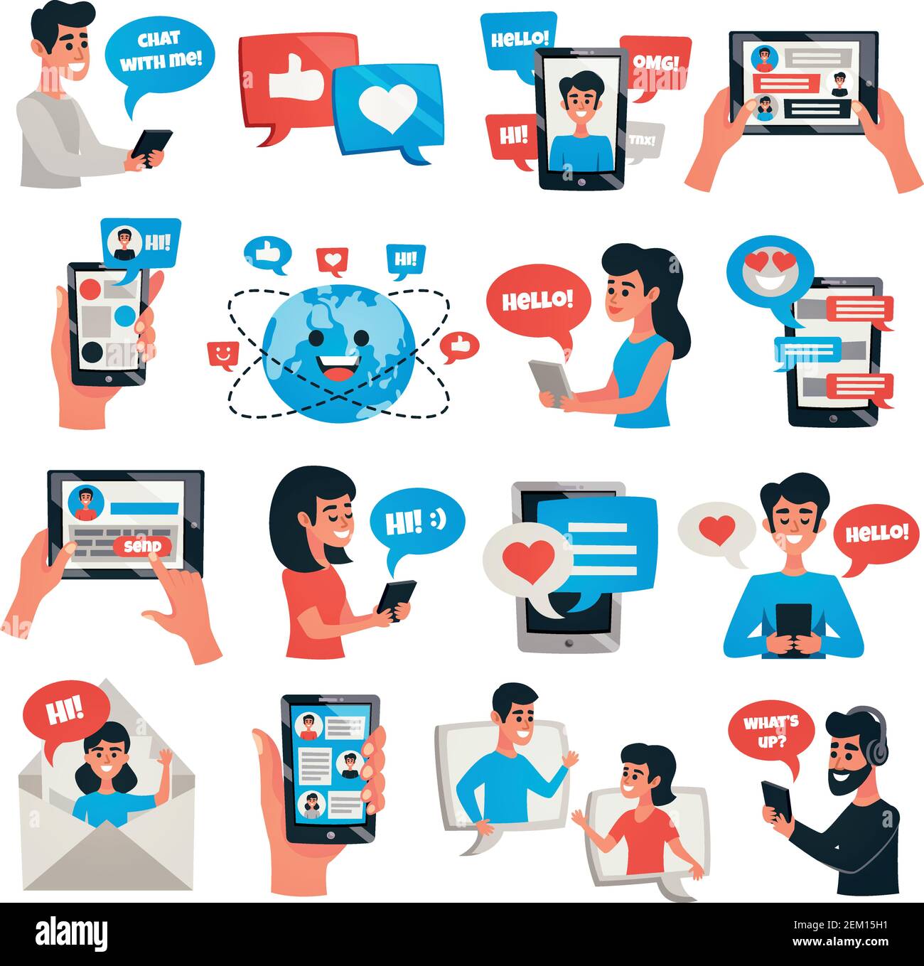 Electronic communication mobile devices for chat messaging talking flat ...