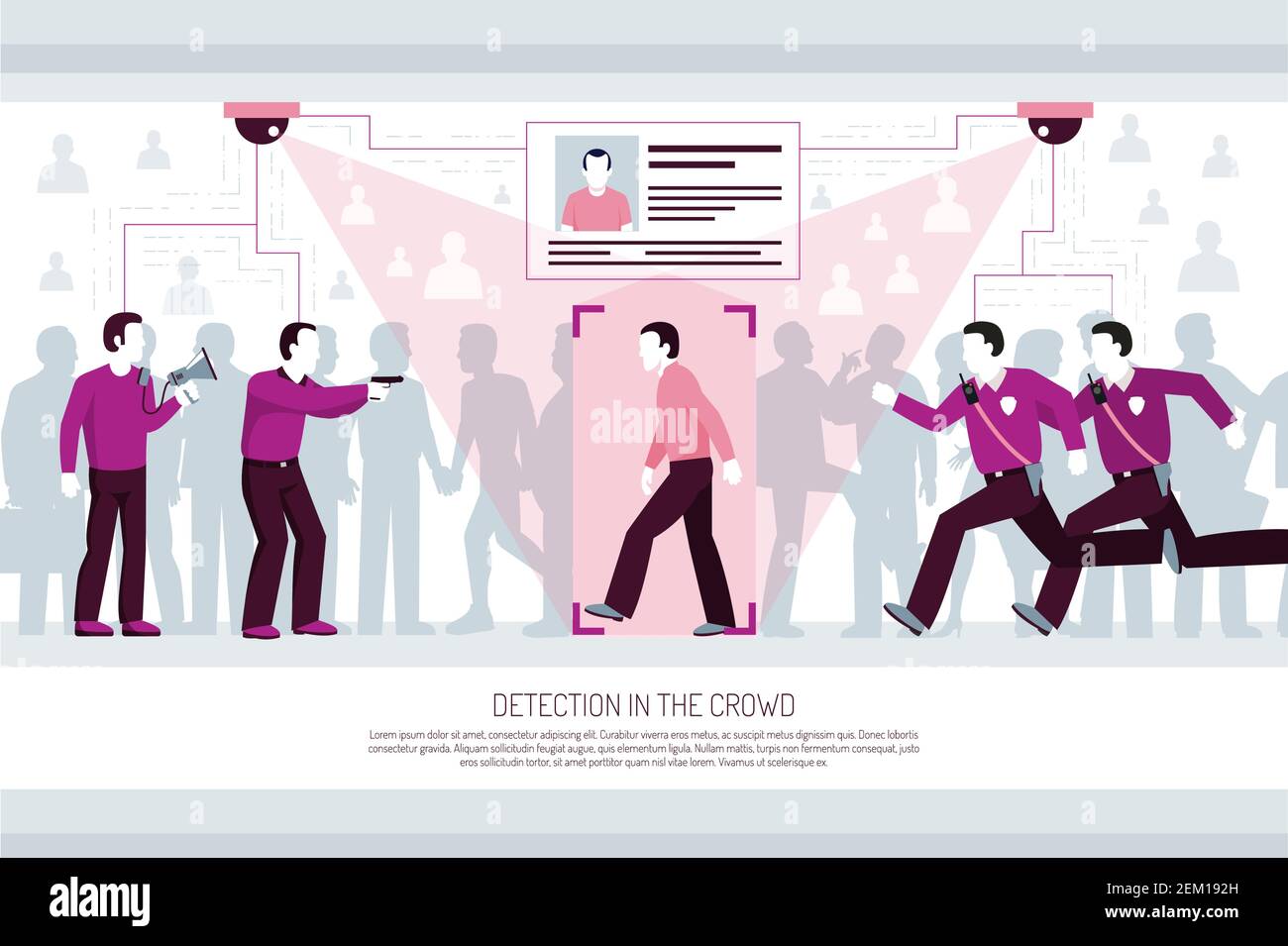 Identification technologies horizontal flat composition with person authentification recognition ...
