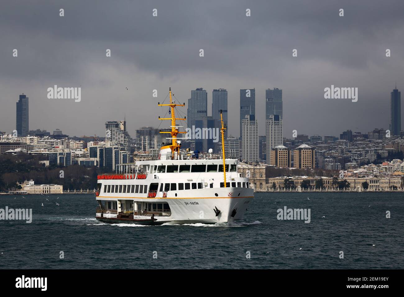 Istanbul, Turkey - February 15, 2021 :Traditional Ferry in Kadikoy ...