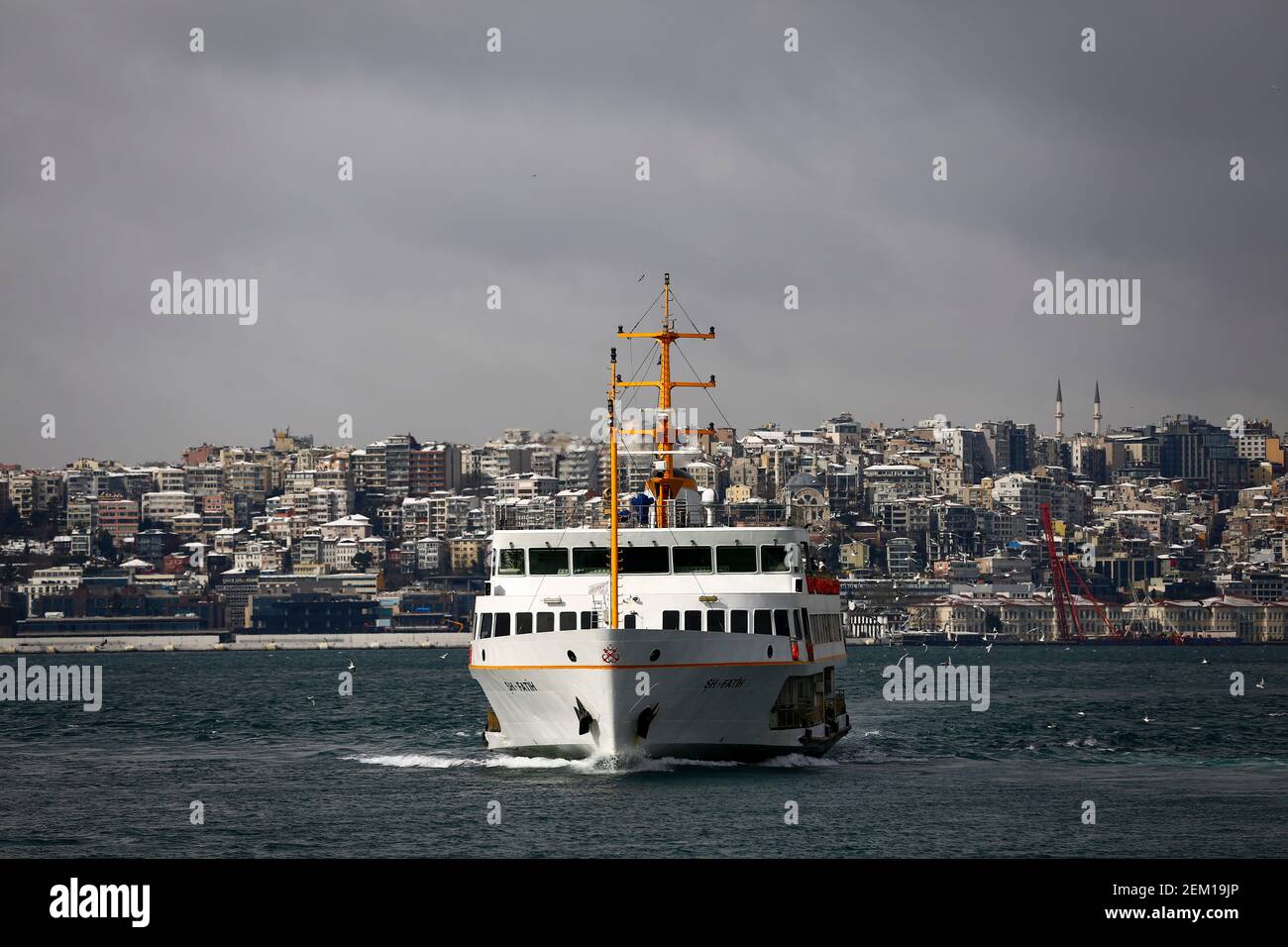 Istanbul, Turkey - February 15, 2021 :Traditional Ferry in Kadikoy ...