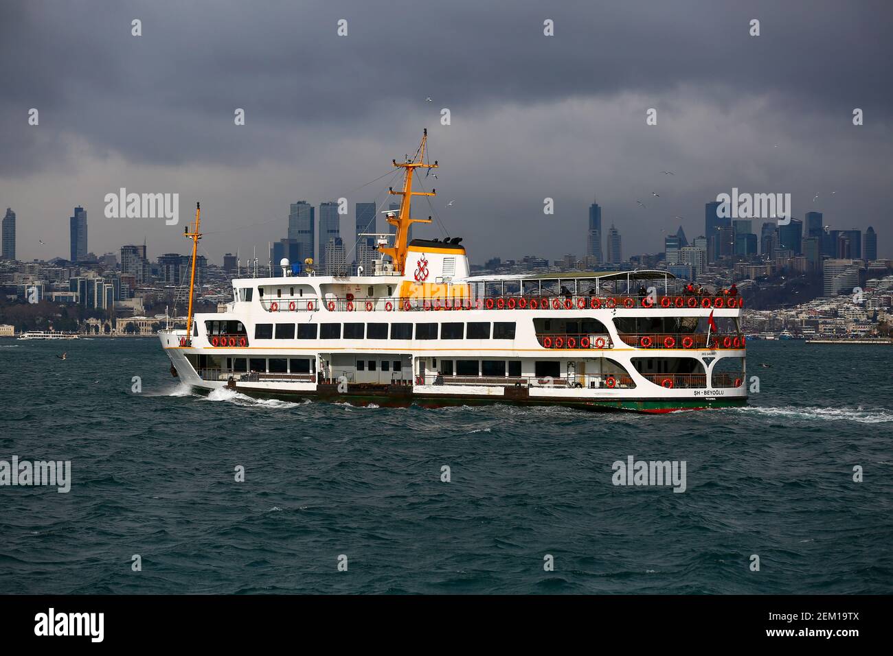 Istanbul, Turkey - February 15, 2021 :Traditional Ferry in Kadikoy ...