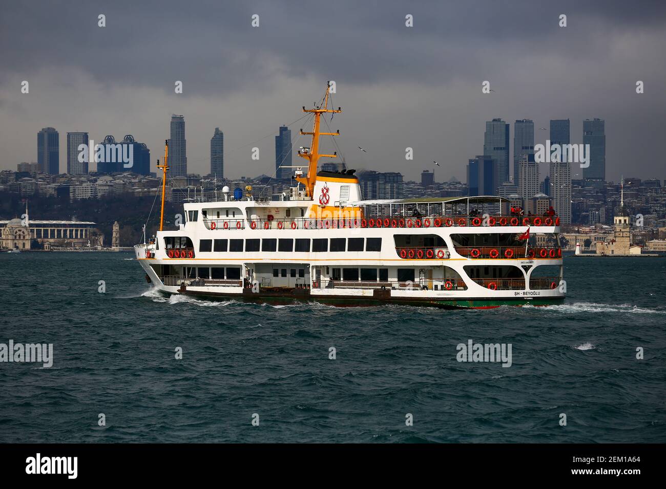 Istanbul, Turkey - February 15, 2021 :Traditional Ferry in Kadikoy ...