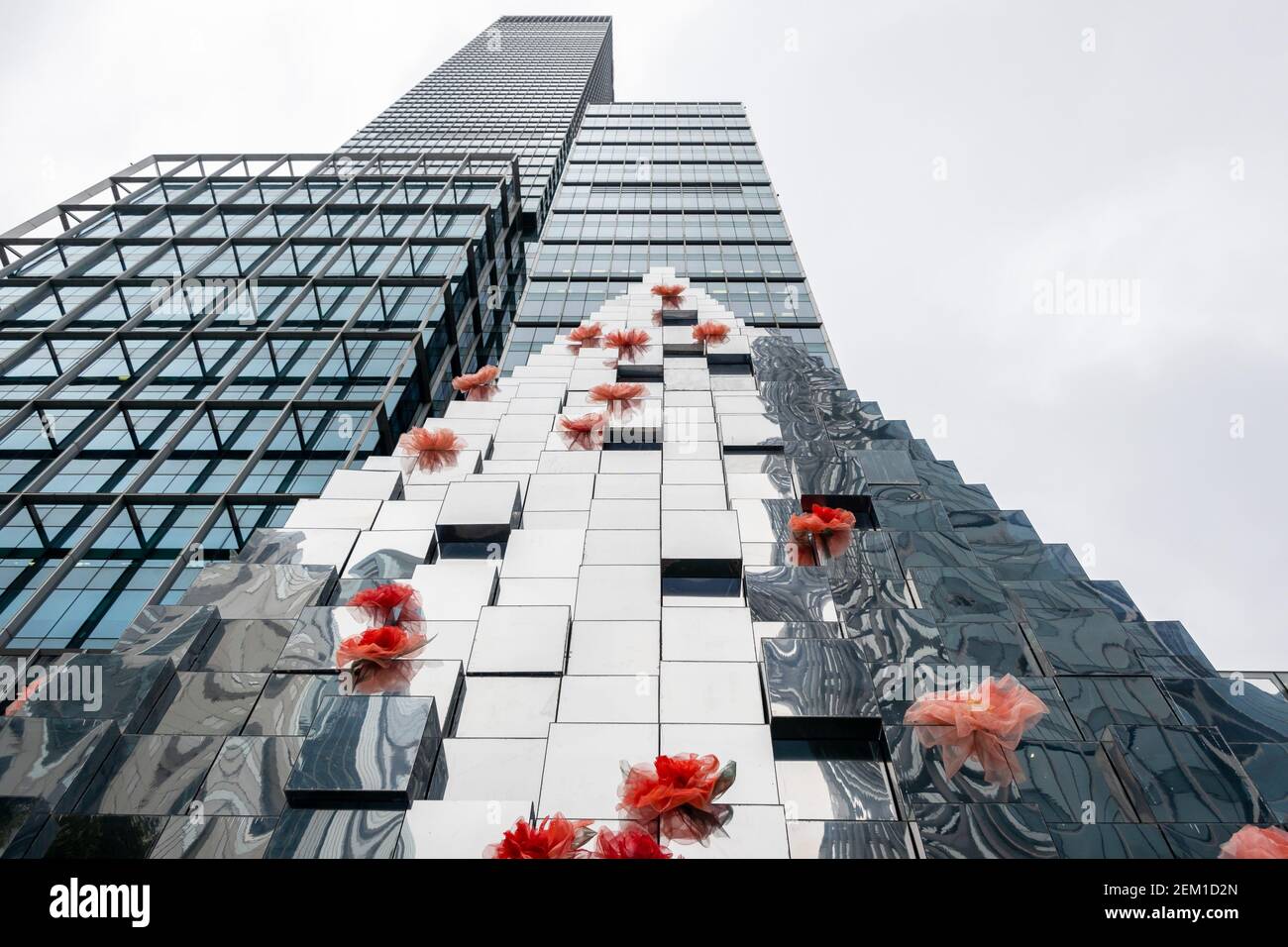SHANGHAI, CHINA - NOVEMBER 20, 2020 - The tower Christmas tree stands ...