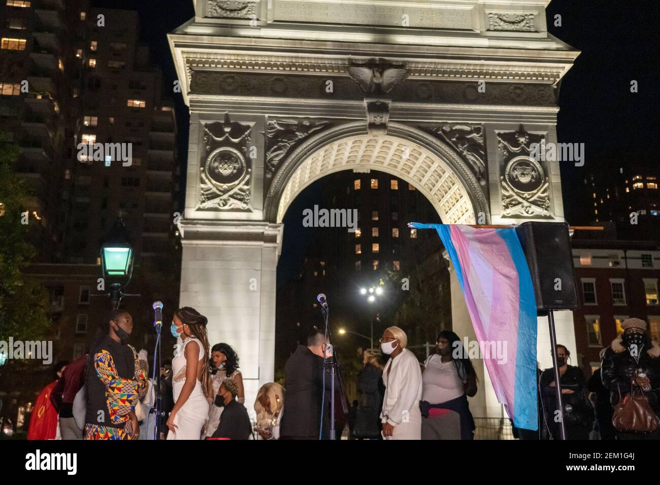 Transgender supporters gather at Washington Square Park as they take ...