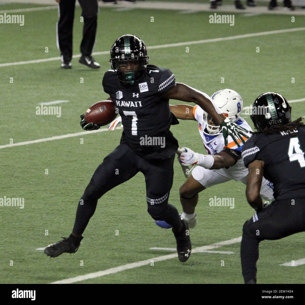 November 21, 2020 - Hawaii Rainbow Warriors running back Calvin Turner ...