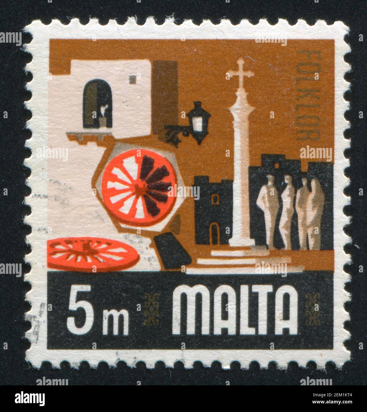 MALTA - CIRCA 1973: stamp printed by Malta, shows Folklore, circa 1973 ...