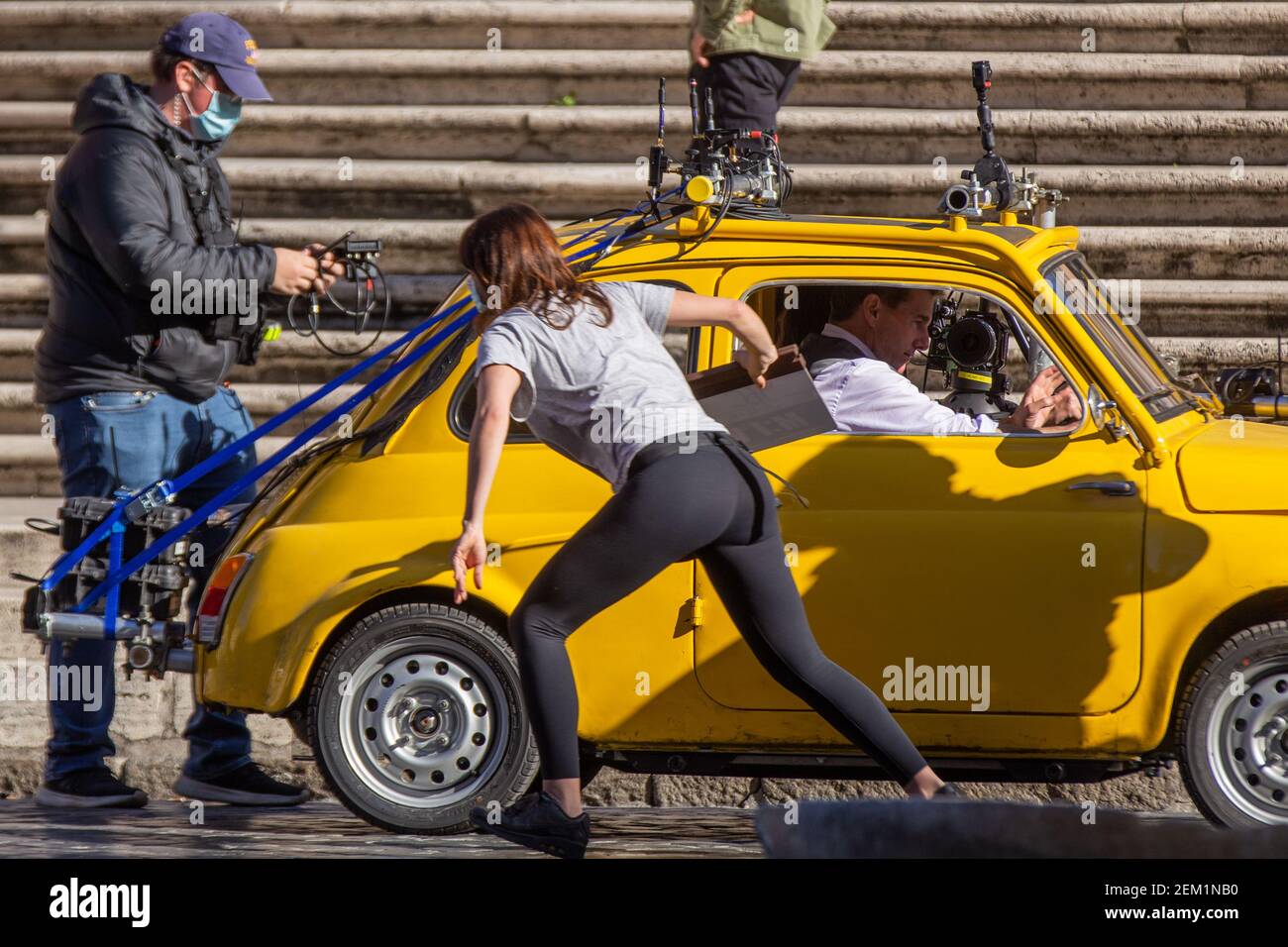Some scenes during the filming of Mission Impossible 7 in Piazza di ...