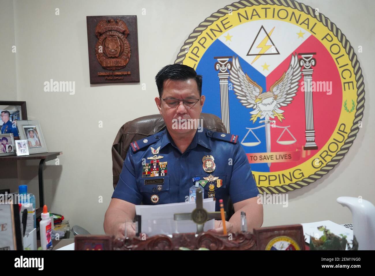 Philippine National Police Anti-Kidnapping Group Chief Reynaldo Lumactod. (Photo by Sherbien ...