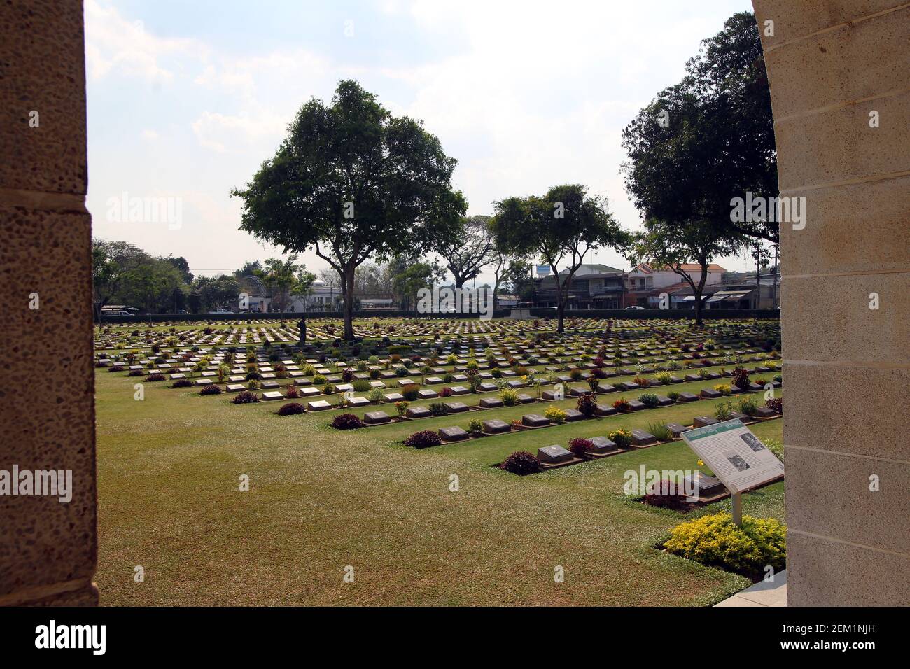 KANCHANABURI, THAILAND - MARCH 18, 2018 Commonwealth war graves ...