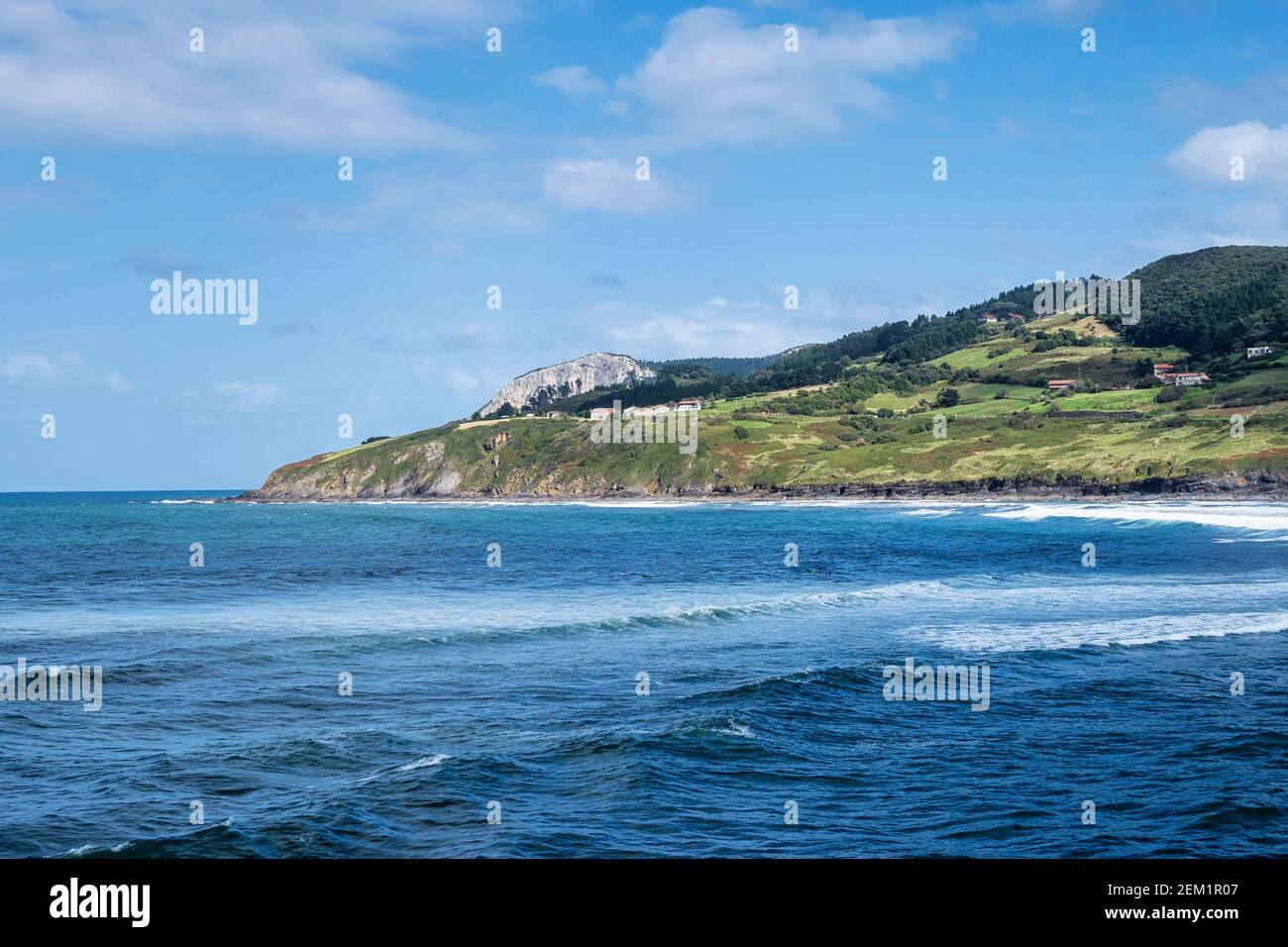 Spainsh coastline in Basque country. Mundaka beach. Spain Stock Photo ...