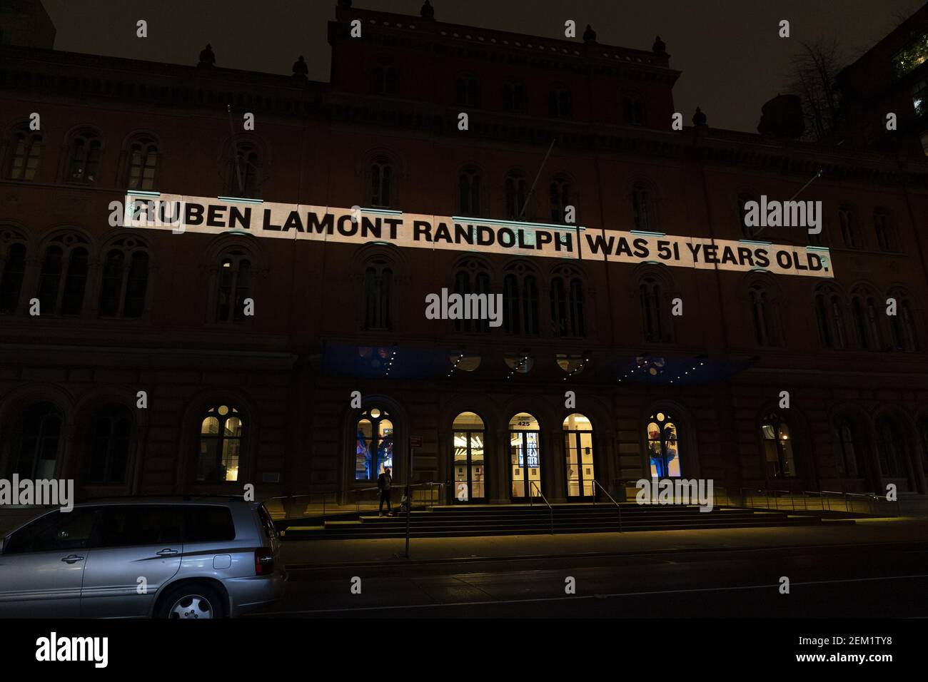 Visual Installation Say Their Names on The Public Theater Facade ...