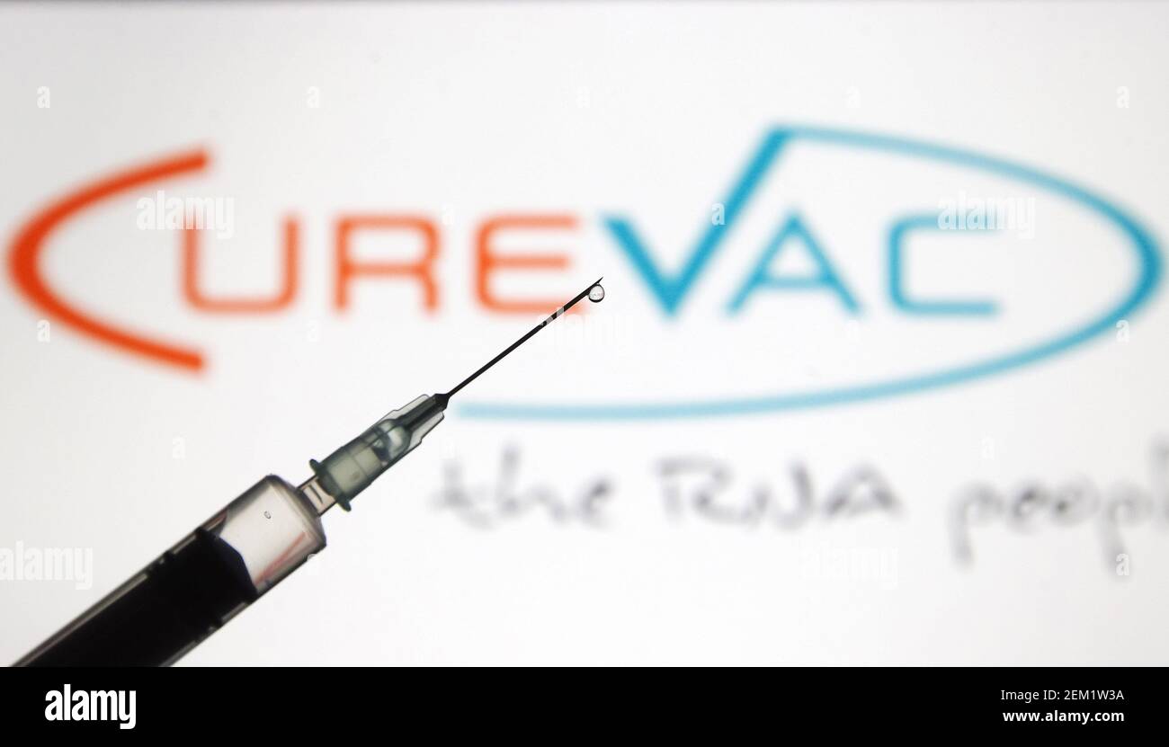 In this photo illustration a medical syringe seen in front of the ...