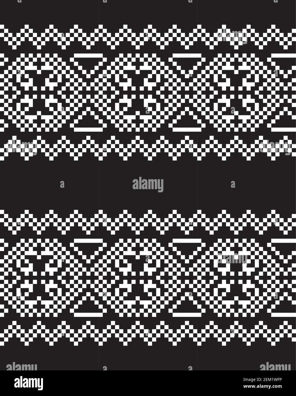 Black and White Christmas fair isle pattern background for fashion ...