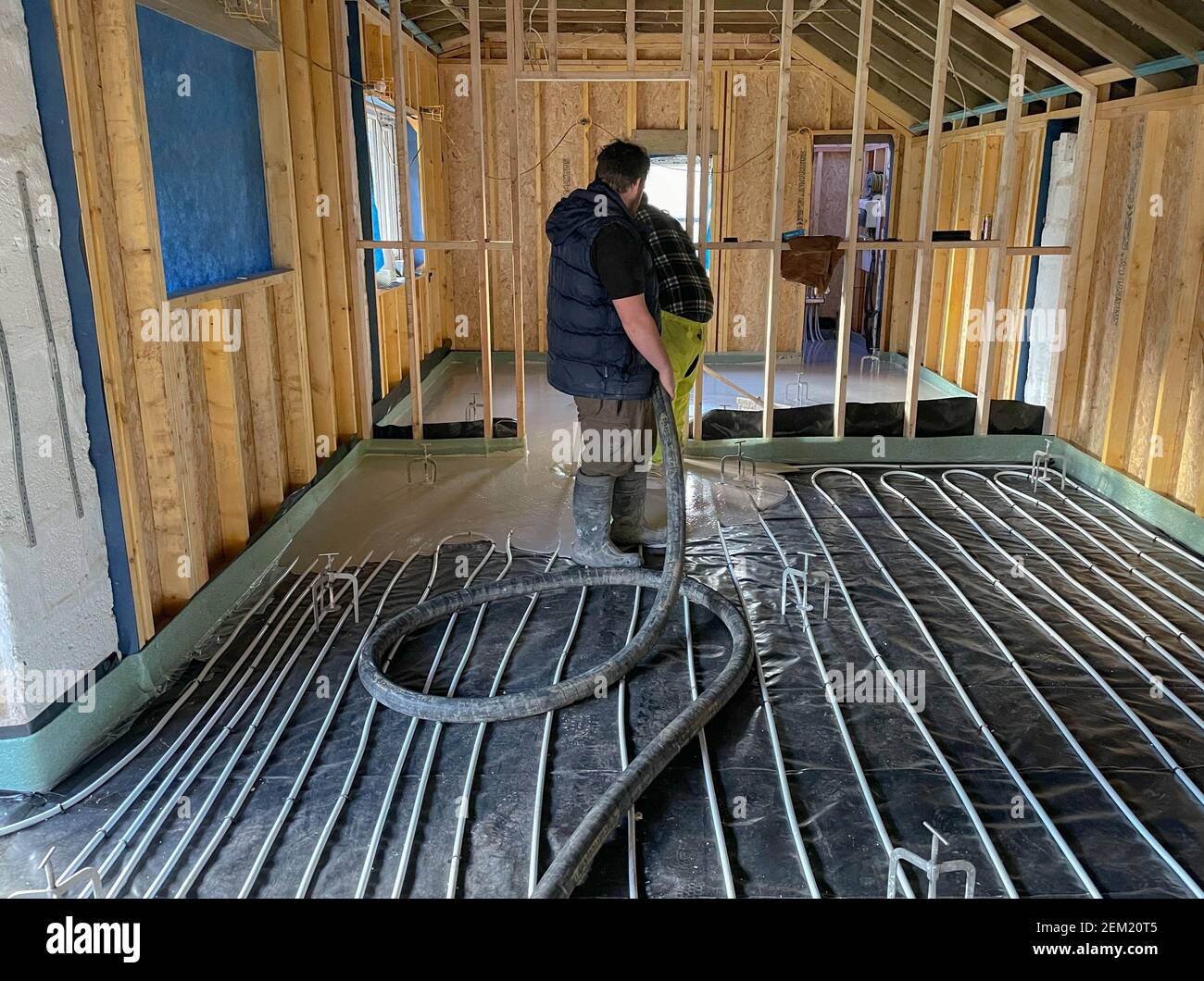 Winter work on raising concrete hi-res stock photography and images - Alamy