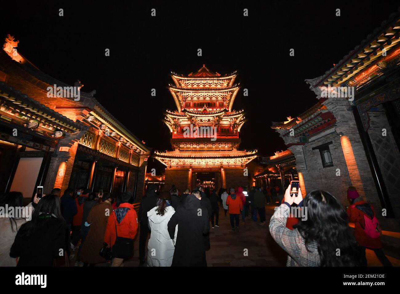 After a long time renovation project, the old town in Taiyuan city ...