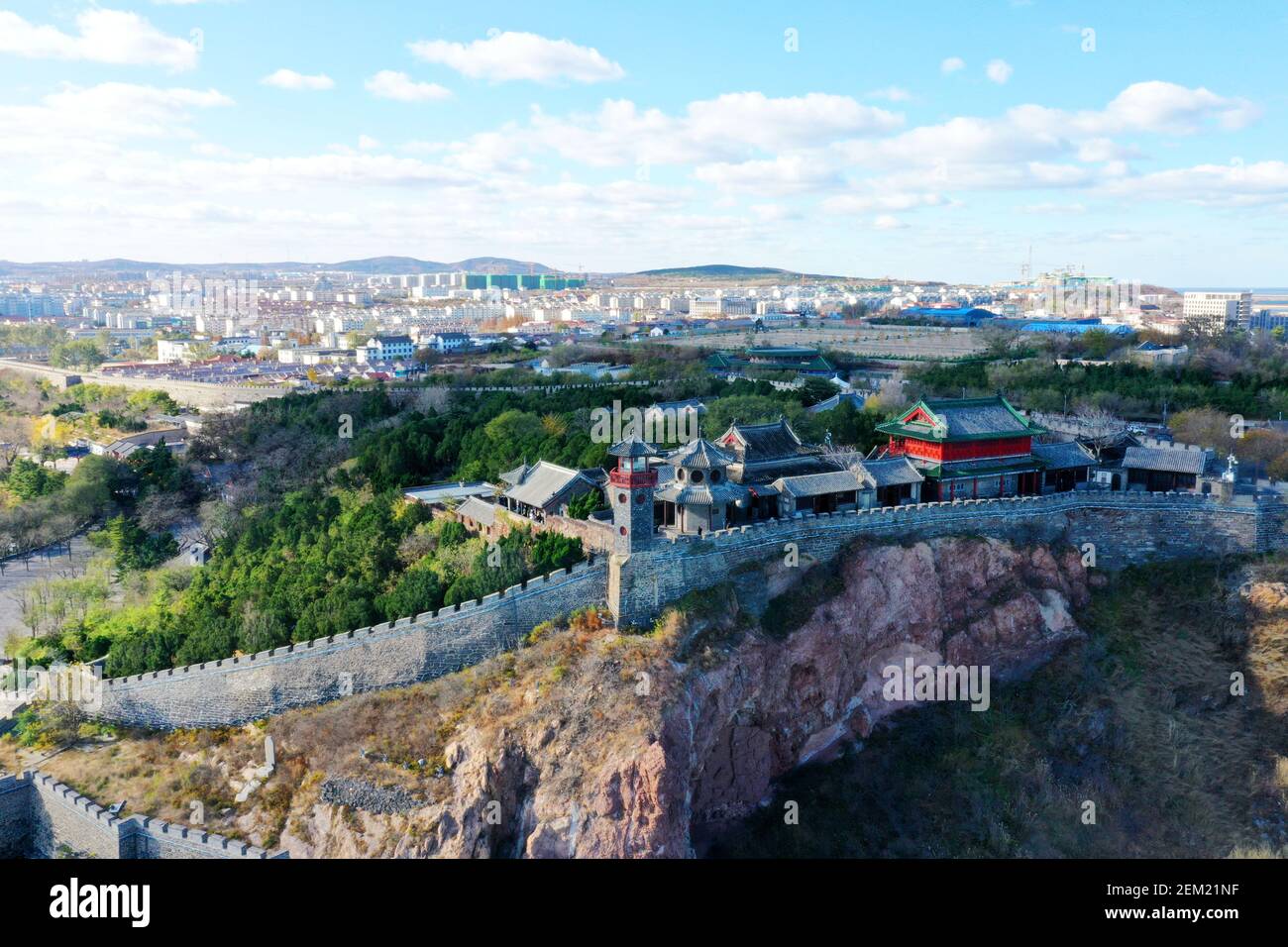 Shandong, CHINA-The ancient buildings in Penglai District, Yantai city ...