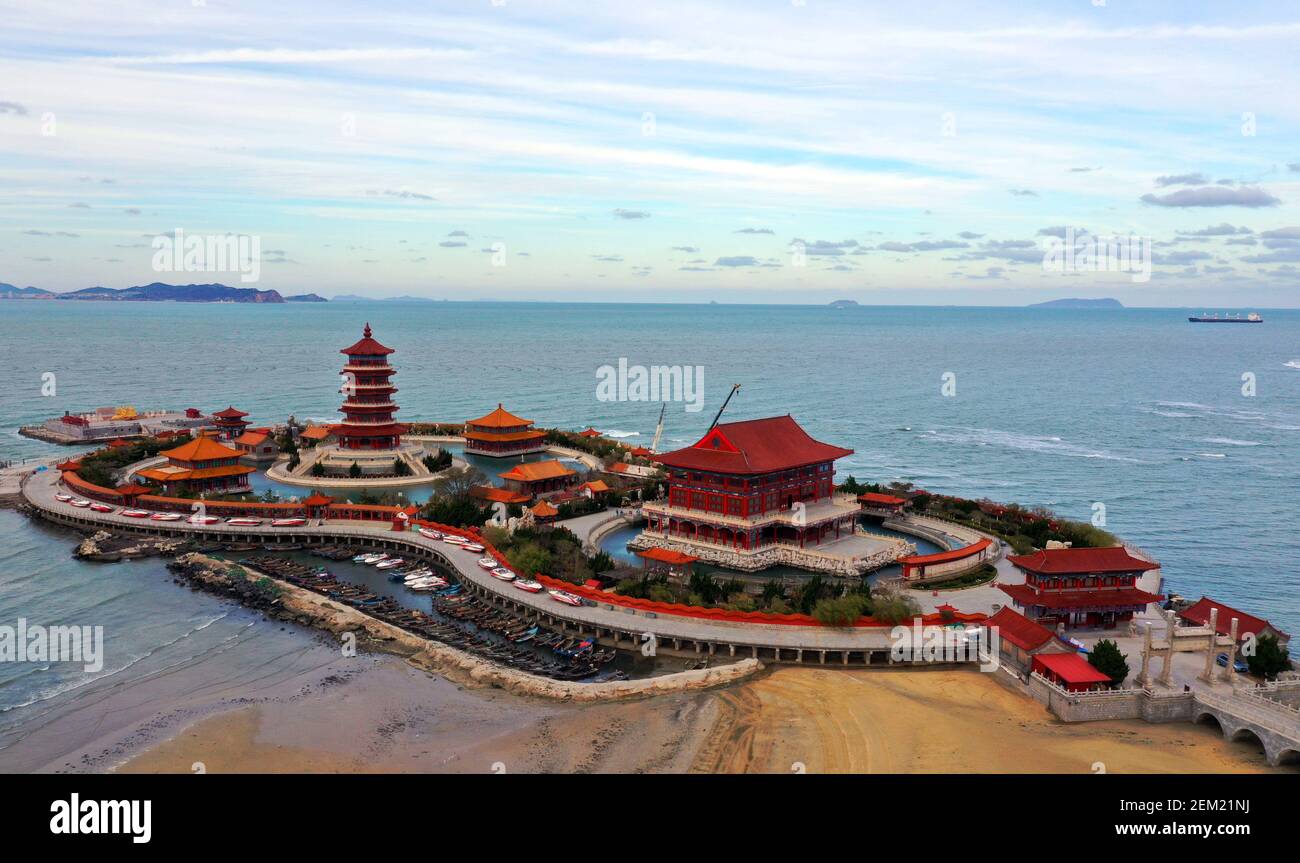 Shandong, CHINA-The ancient buildings in Penglai District, Yantai city ...