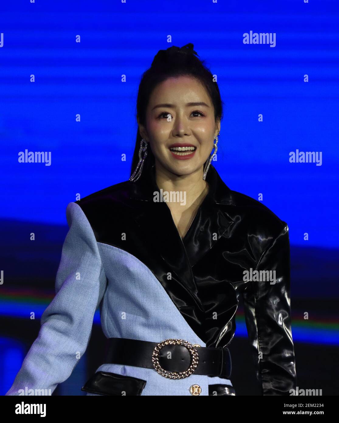 Chinese singer Angela An Youqi sings a song at Yichang Theatre in ...