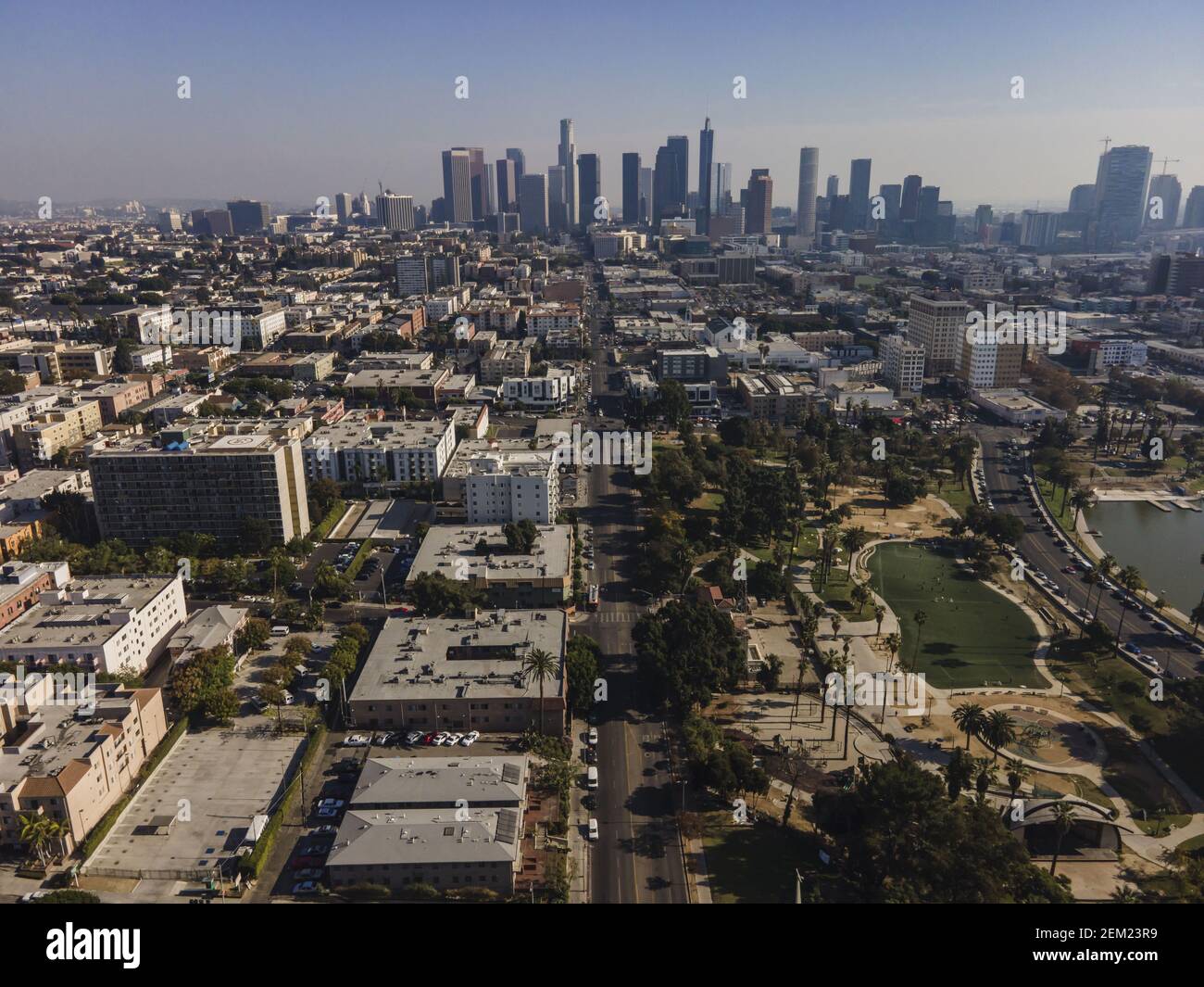 Aerial panographs of Downtown Los Angeles made with a drone camera. 11 ...