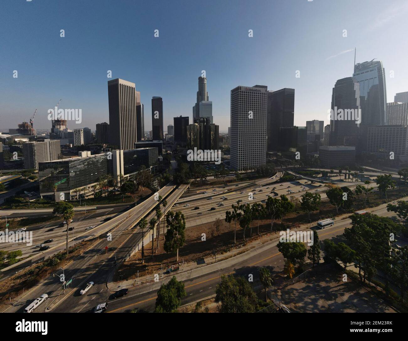 Aerial panographs of Downtown Los Angeles made with a drone camera. 11 ...