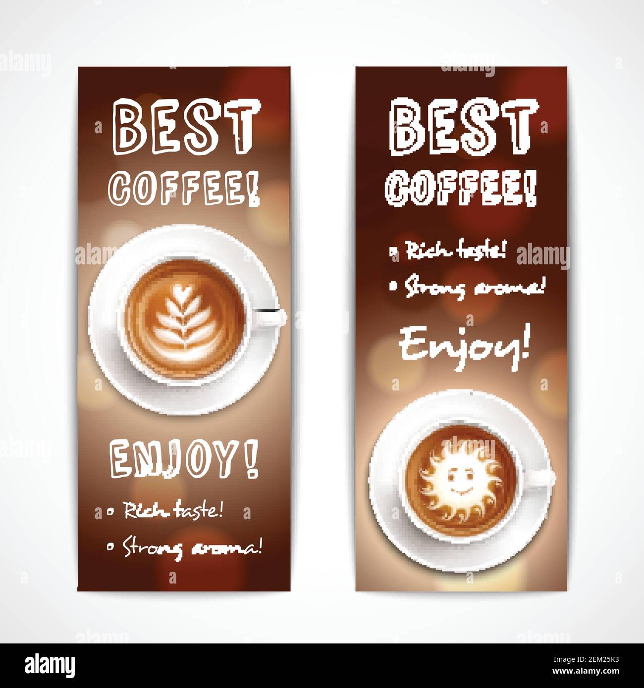 Best coffee art banners with description of rich taste and strong aroma ...