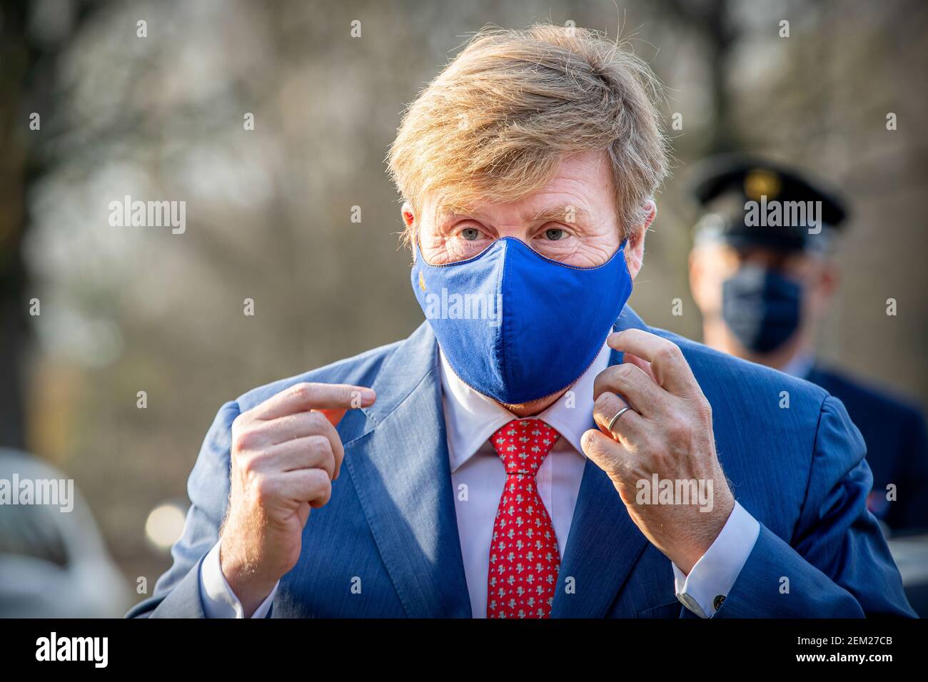 King Willem Alexander during a working visit to a nursing ward for ...