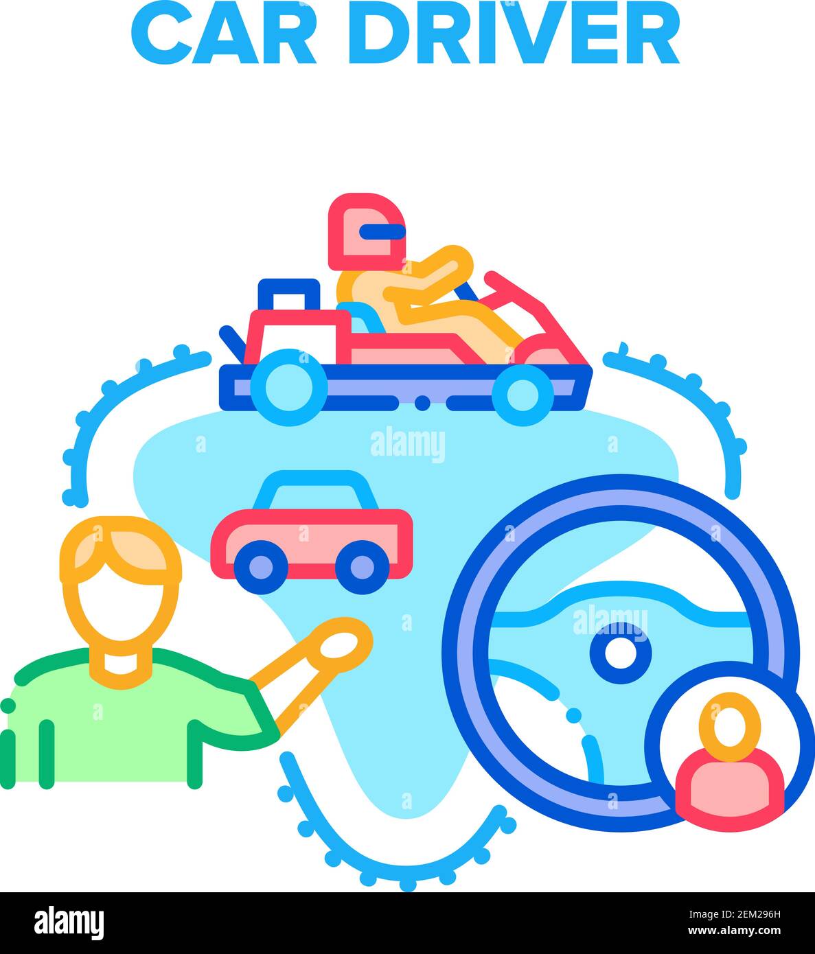 Car Driver Racer Vector Concept Color Illustration Stock Vector Image ...