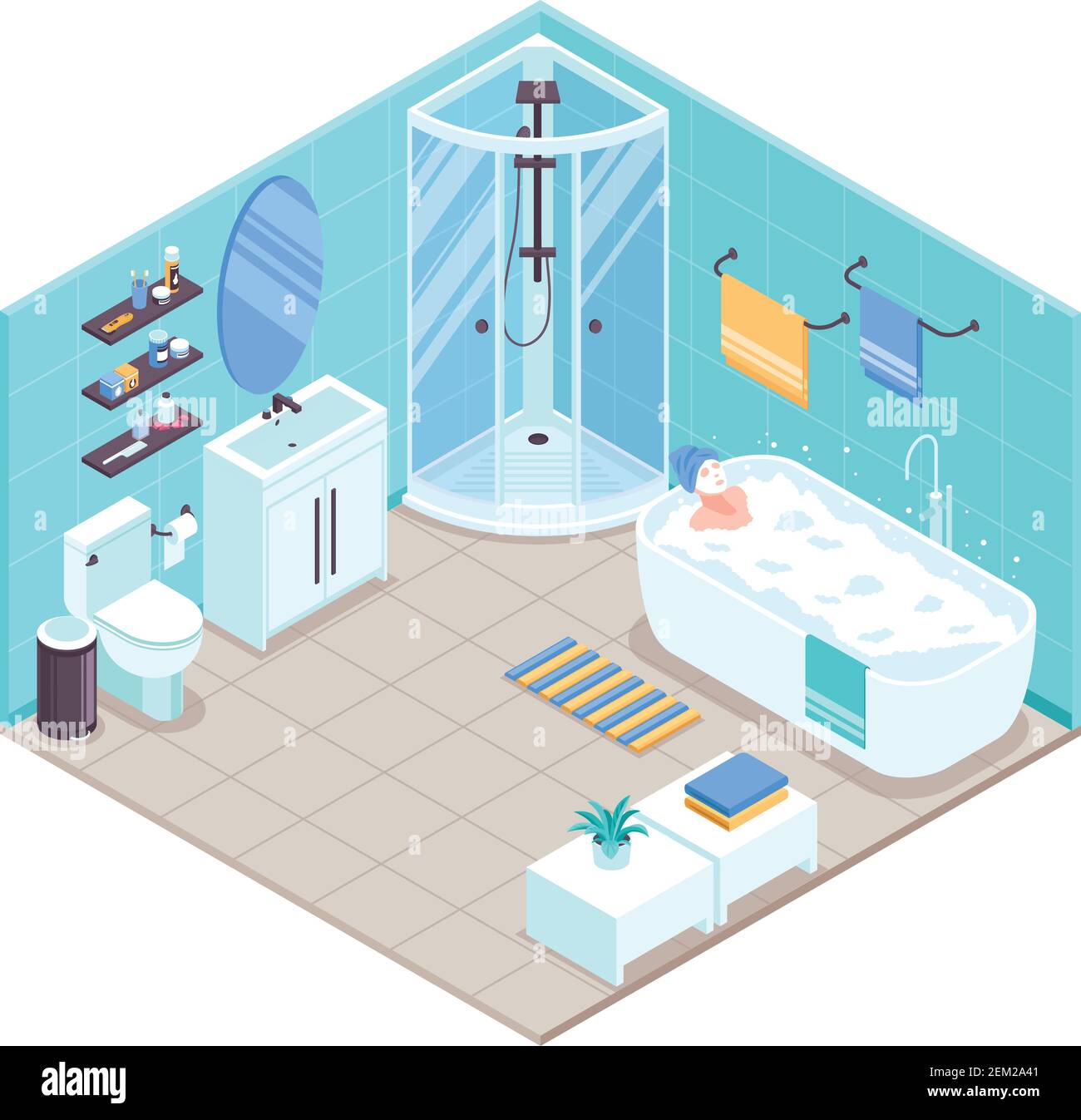 Oval bathtub Stock Vector Images - Alamy