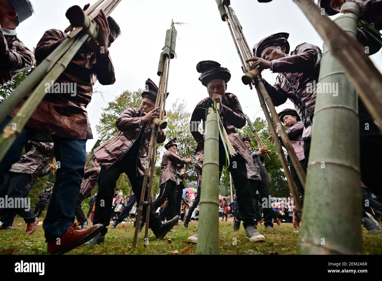 The Miao and Dong people are celebrating the traditional Reed-pipe ...