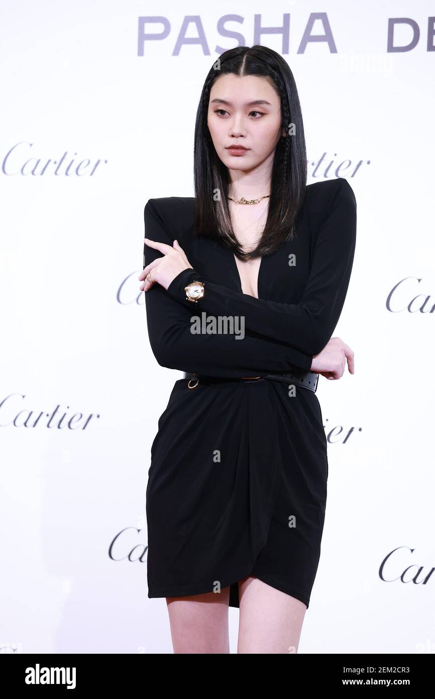 Chinese model Ming Xi or Xi Mengyao attends a promotional event of ...