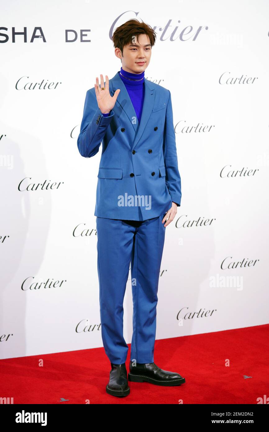 Chinese former fencing athlete Dong Li attends a promotional event of ...