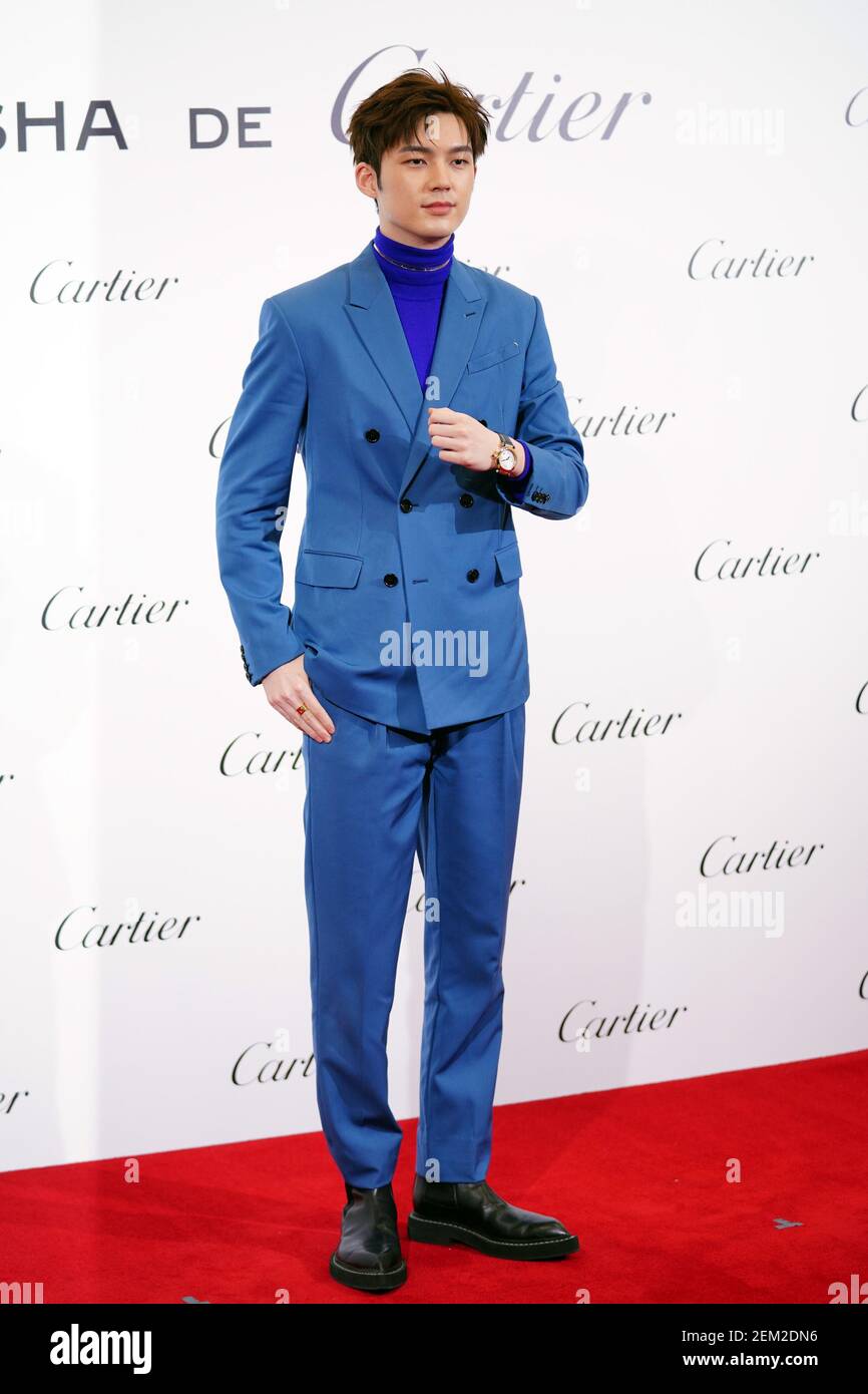 Chinese former fencing athlete Dong Li attends a promotional event of ...