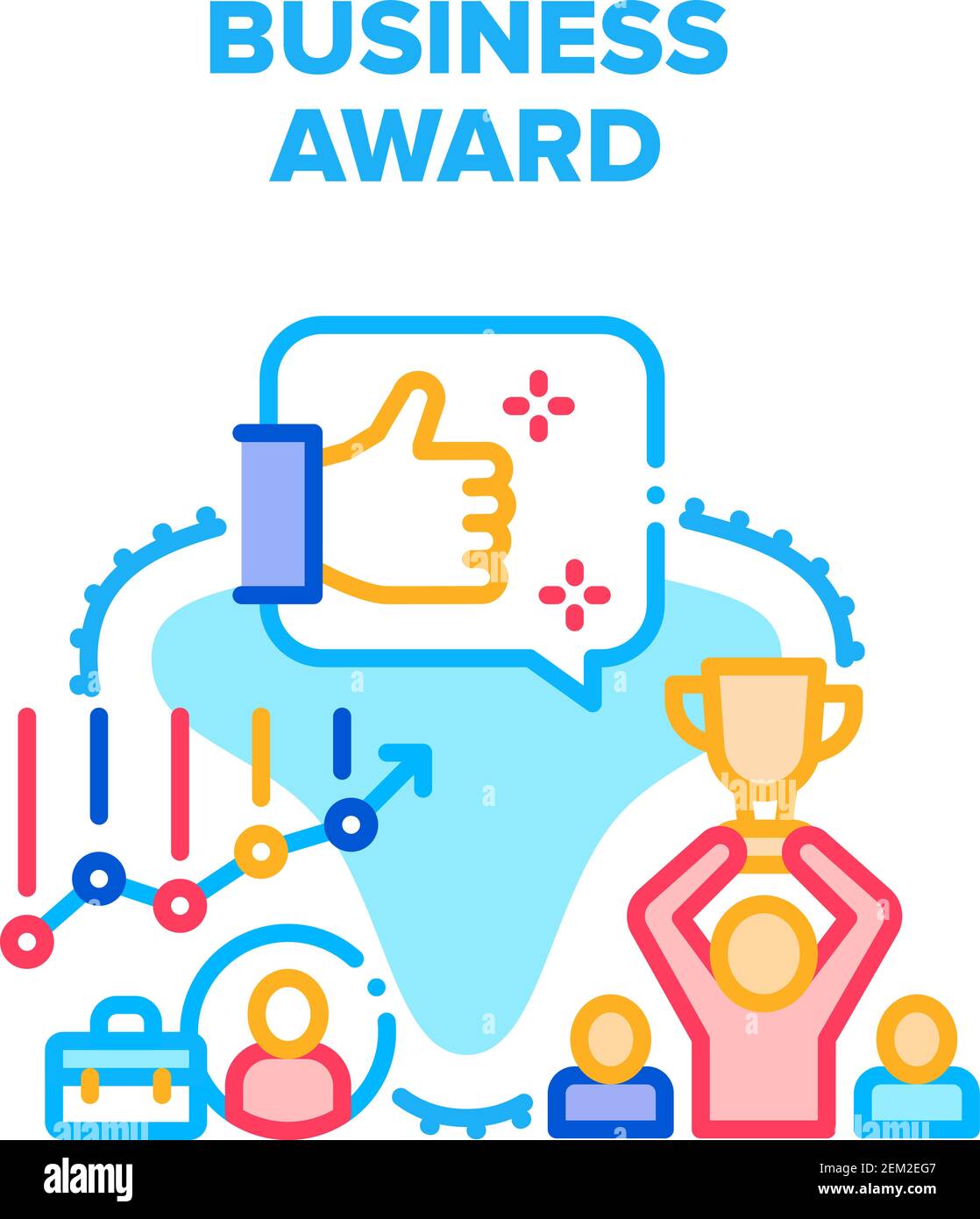 Business Award Vector Concept Color Illustration Stock Vector Image ...