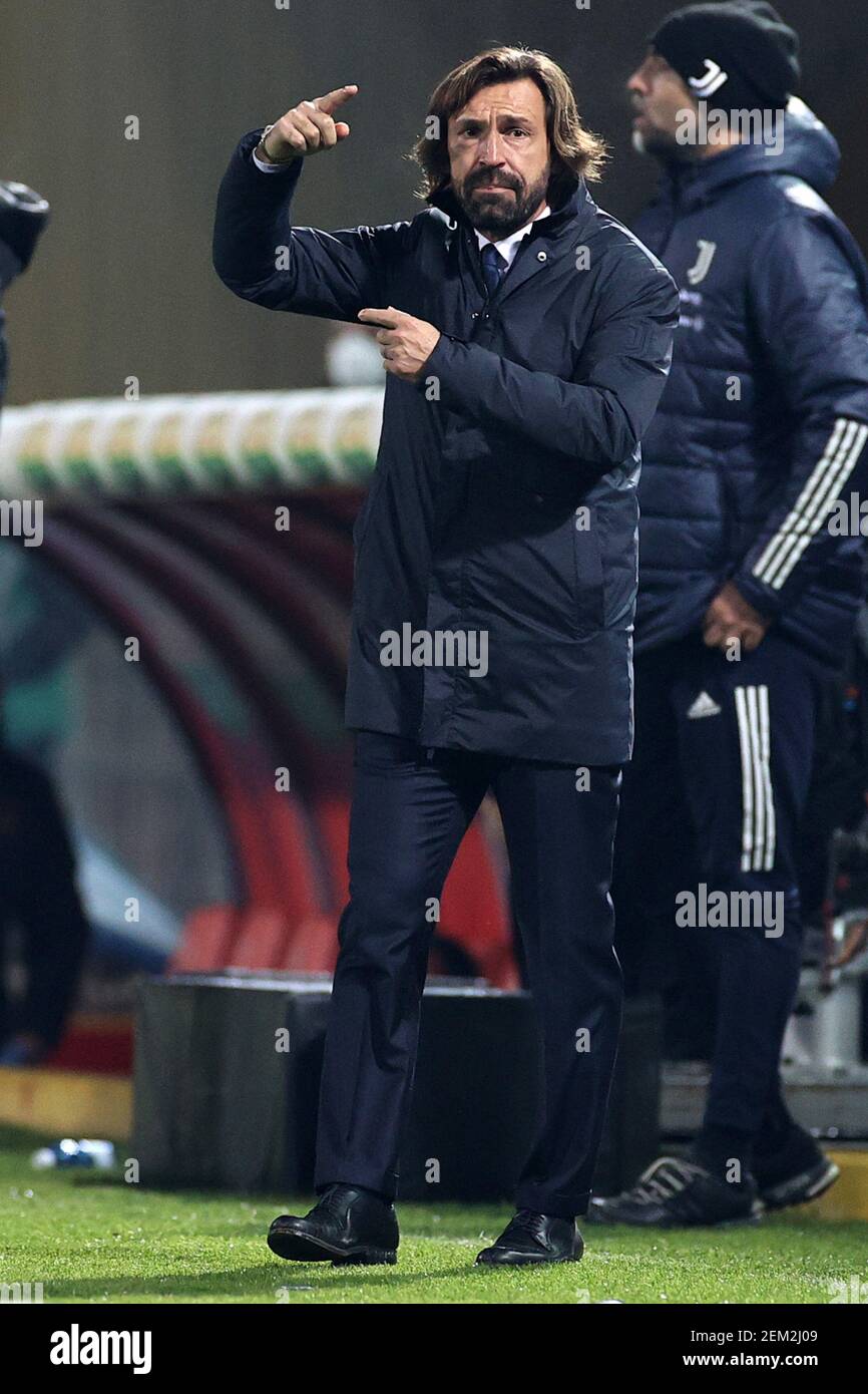 Andrea Pirlo coach of Juventus FC gestures during the Serie A football ...